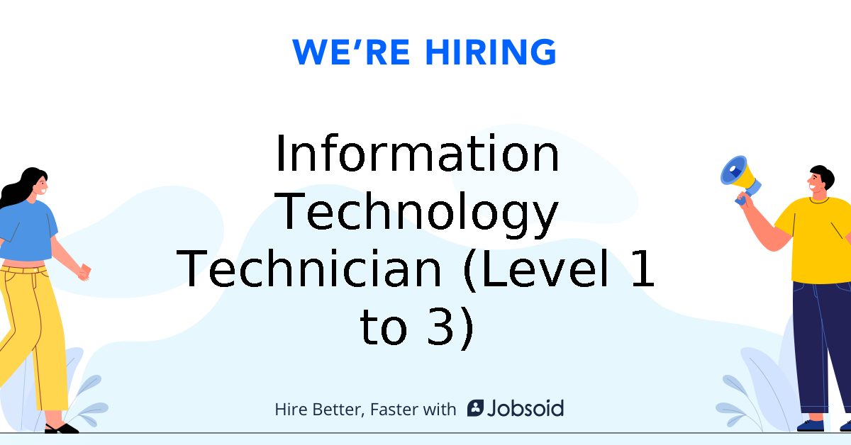 Information Technology Technician (Level 1 to 3) - PDS Consulting Of ...